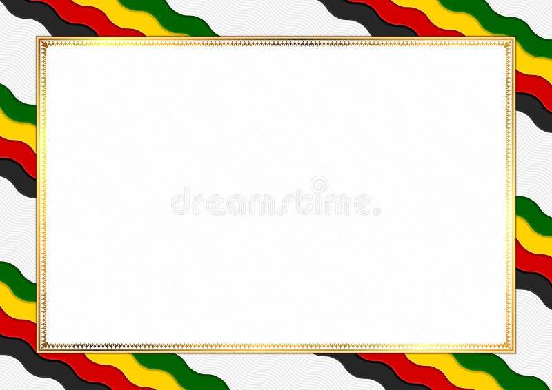 Border Made with Zimbabwe National Colors Stock Vector - Illustration ...