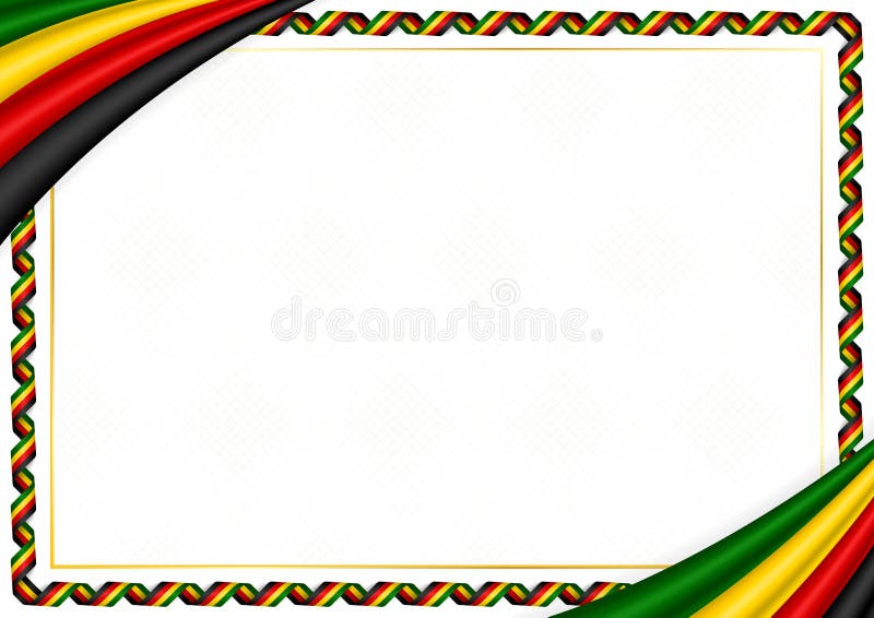 Border Made with Zimbabwe National Colors Stock Vector - Illustration ...