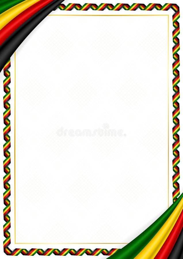 Border Made with Zimbabwe National Colors Stock Vector - Illustration ...