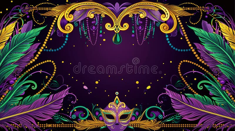 A Border for a Mardi Gras Event 3 Stock Illustration - Illustration of ...
