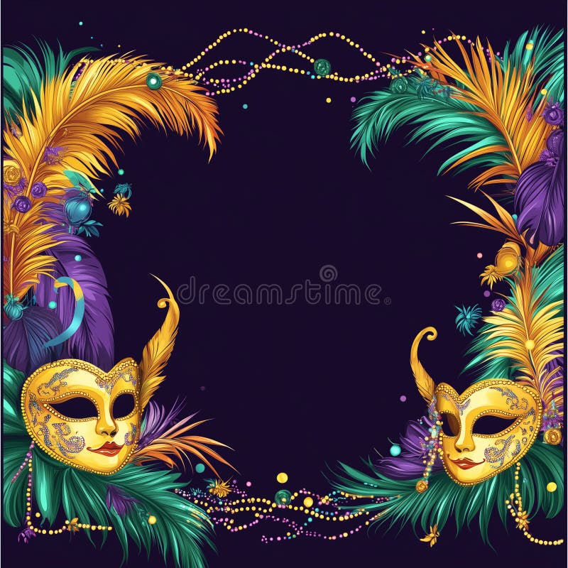 A Border for a Mardi Gras Event Stock Illustration - Illustration of ...