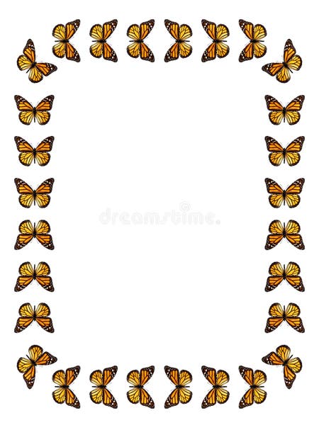 Border monarch butterfly stock illustration. Illustration of vertical ...