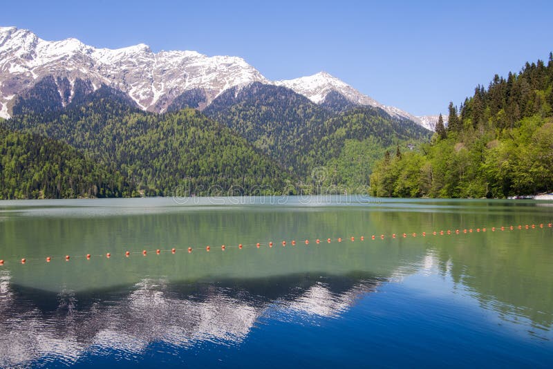 The Border on a Mountain Lake Stock Image - Image of beauty, border ...