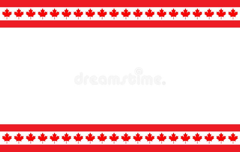 Canadian National Flag Symbols Decorative Border Divider. Stock Vector ...