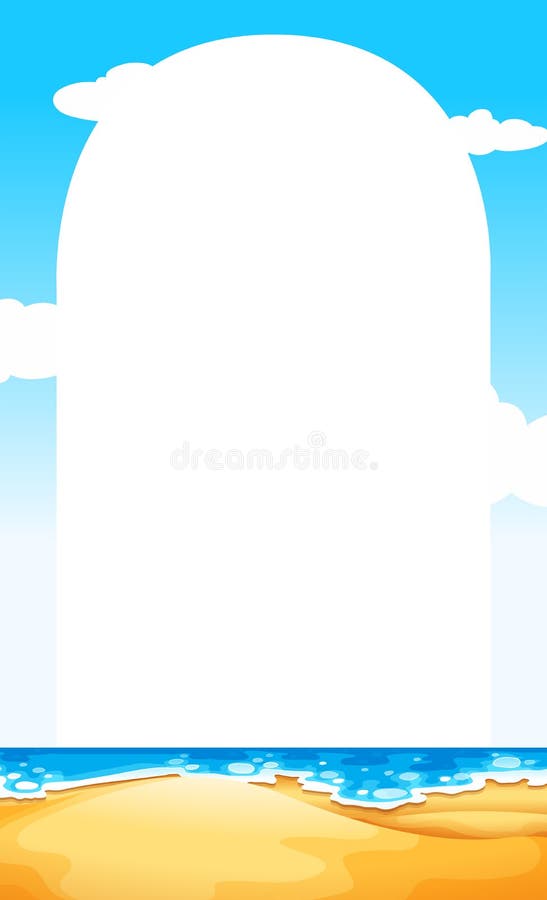 Border With Ocean Scene Background Stock Illustration - Illustration of ...