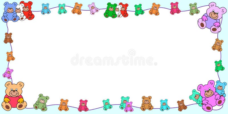 Border out of teddies stock vector. Illustration of teddy - 11260045