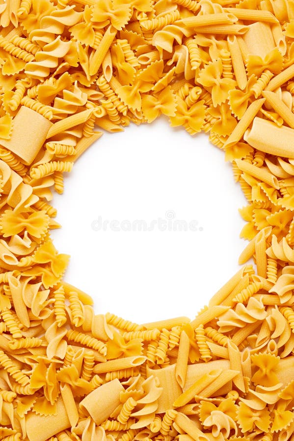 Border of Pasta Isolated on White Background Stock Photo - Image of ...
