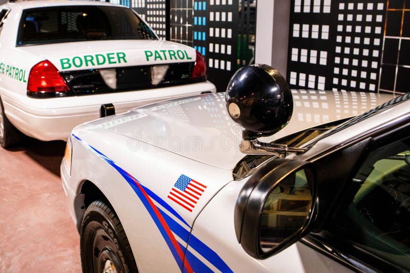 Border Patrol Car with Open Back Door for Arrested Immigrants Editorial ...
