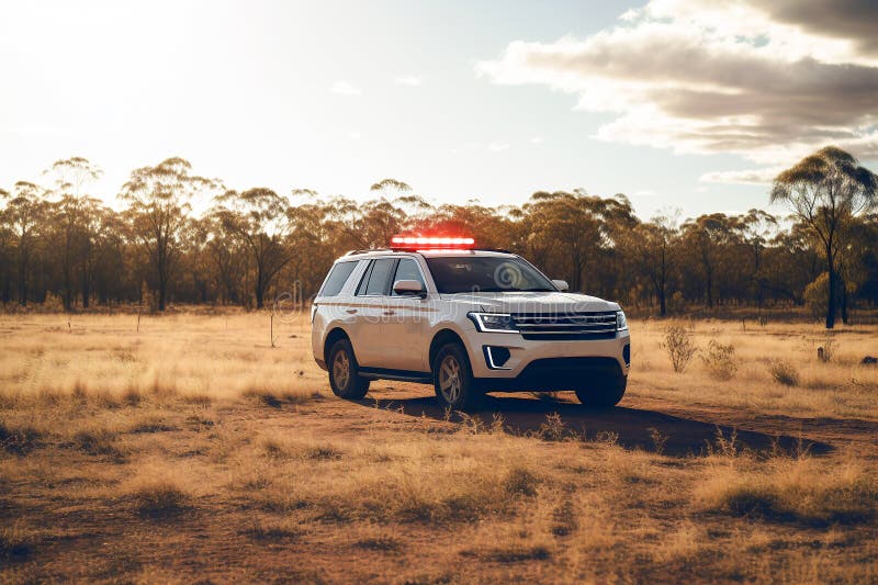 A Border Patrol Vehicle Stands by the Border Fence, Ensuring Border ...