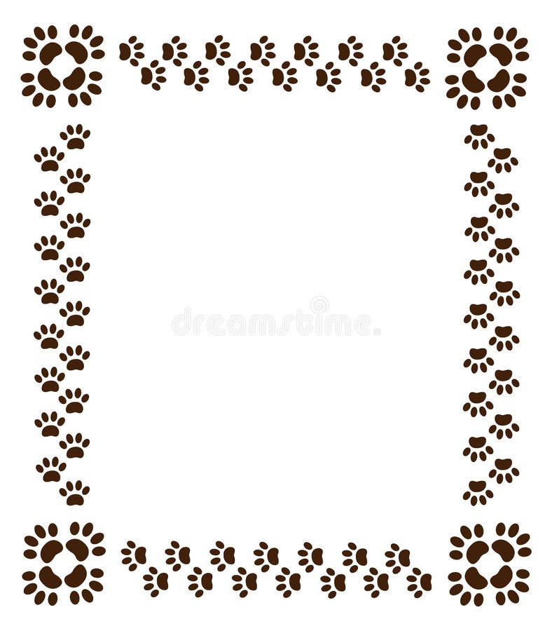 Paw prints border stock vector. Illustration of hound - 21615247