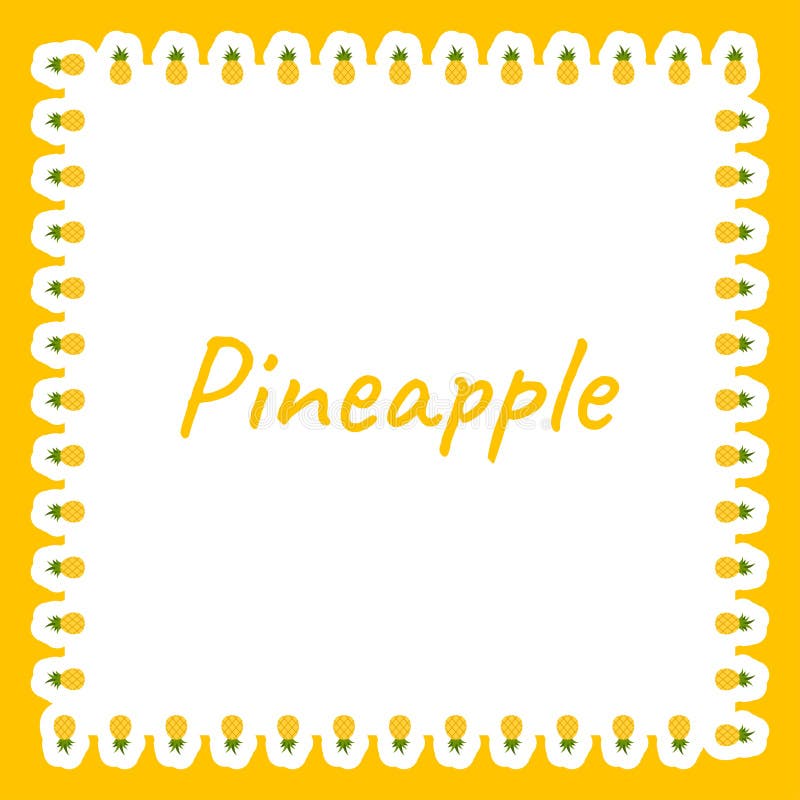 Border with Pineapple for Banner, Poster, and Greeting Card Stock ...