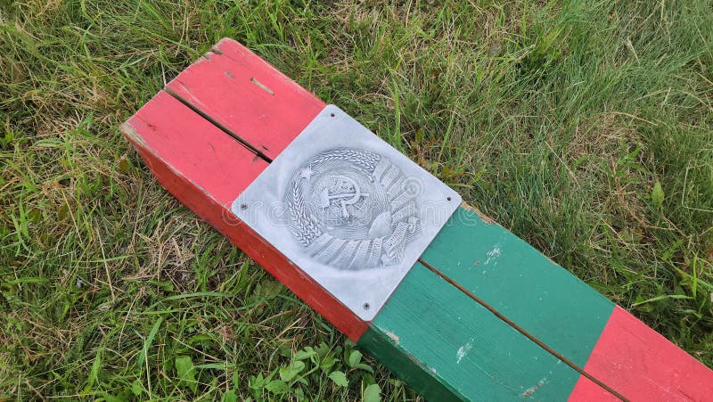 Border Post with the Coat of Arms of the Soviet Union Stock Image ...