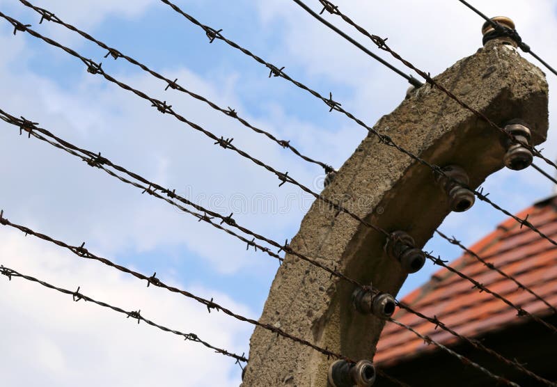 Border of a Prison with Barbed Wire Stock Photo - Image of border ...