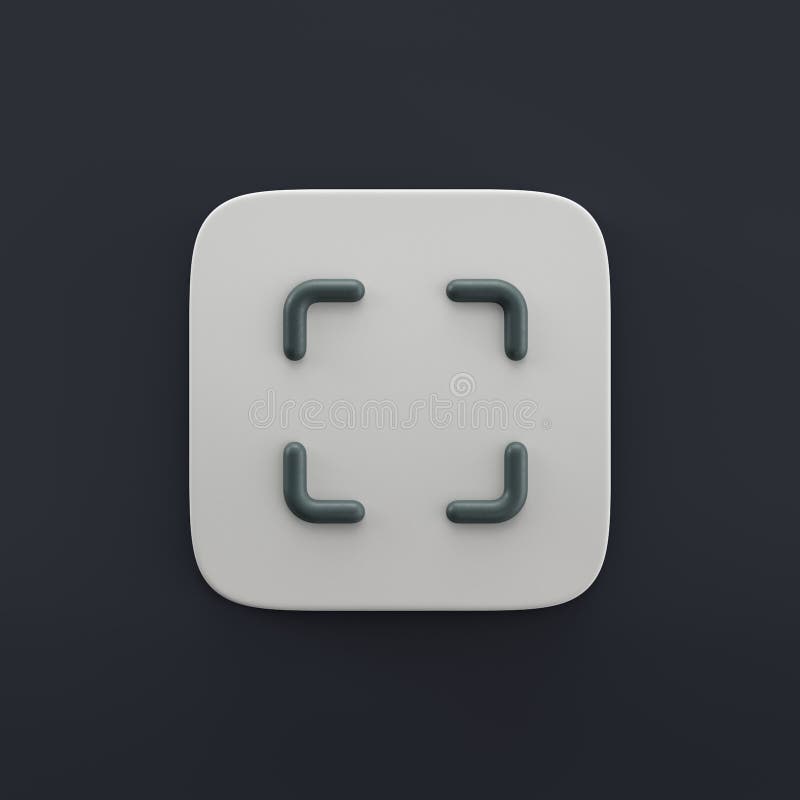 Border Radius 3d Icon, Outilne Design and Development Icon in Grey ...