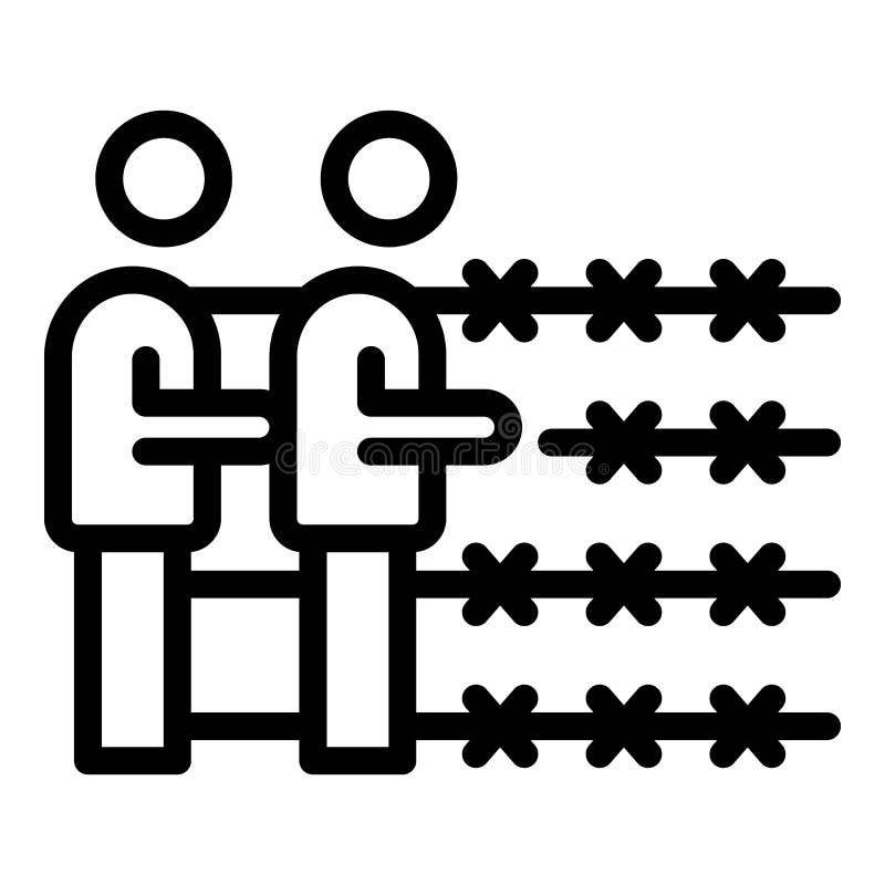 Border Refugee Icon Outline Vector. Asylum People Stock Vector ...