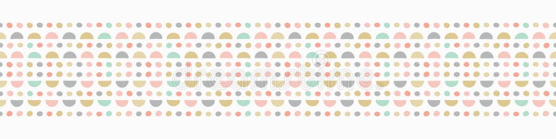 Border Repeat Pattern of Hand Drawn Semi Circles and Spots. Vector ...