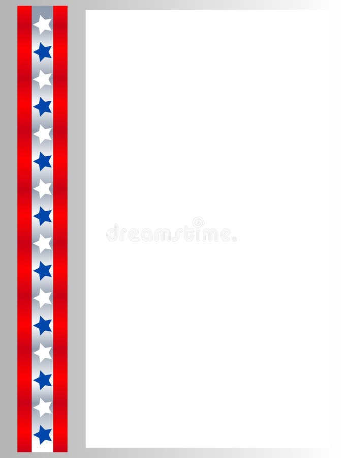American Flag Symbols Stars Ribbon Border. Stock Vector - Illustration ...