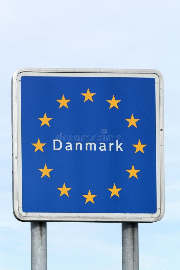Border Road Sign of Denmark Stock Image - Image of road, traffic: 221330781