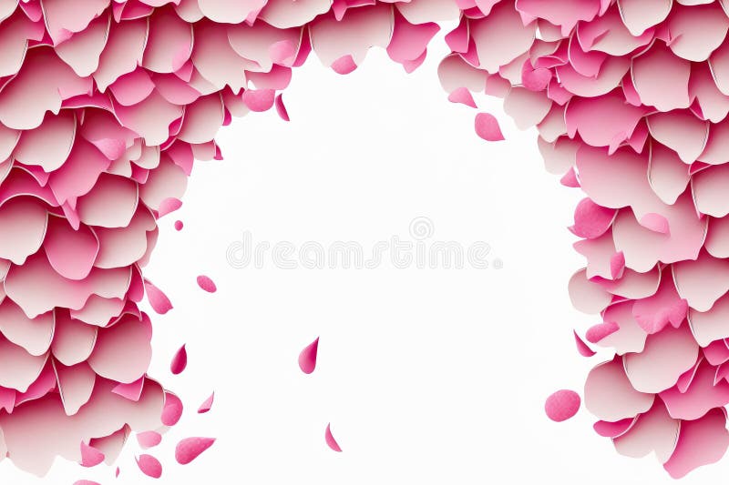 Border of rose petals stock illustration. Illustration of postcard ...