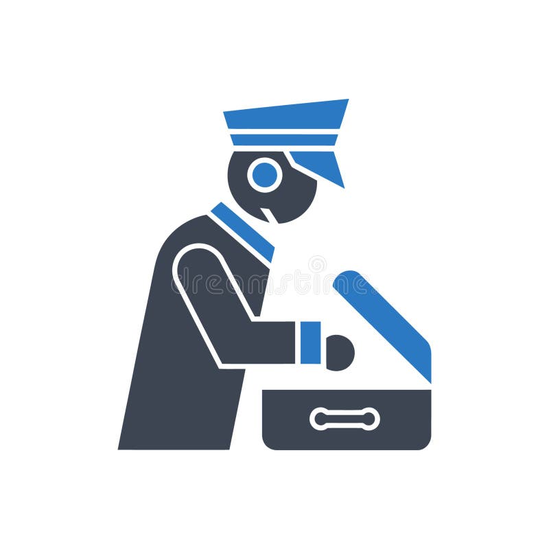Border Security Inspection Icon Stock Vector - Illustration of security ...