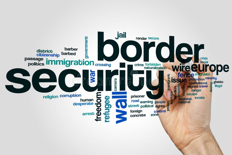 Border Security Word Cloud Concept on Grey Background Stock Image ...