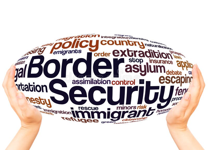 Border Security Word Cloud Hand Sphere Concept Stock Illustration ...