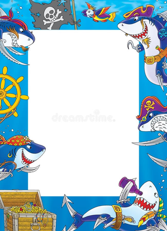 Border Sharks - Pirates stock illustration. Illustration of piratical ...