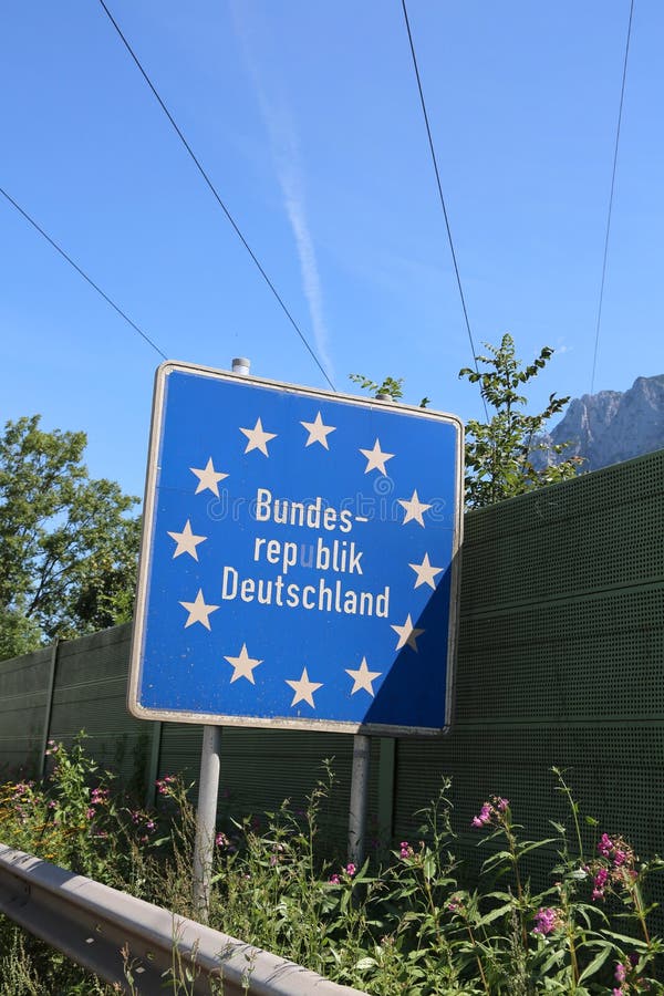 Border Sign of Germany in Central Europe Stock Photo - Image of ...