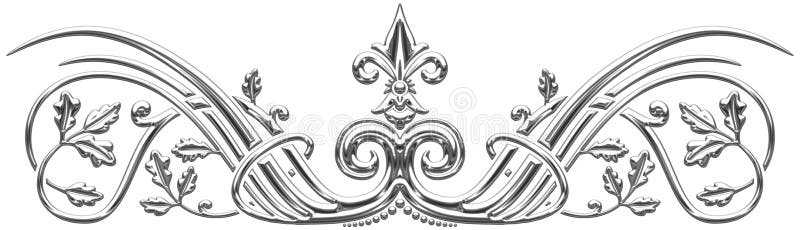 Border with Silver Oak Leaves Stock Photo - Illustration of border ...