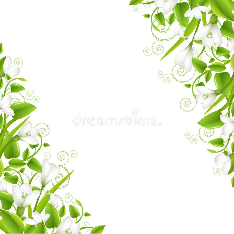 Snowdrop Border Stock Illustrations – 585 Snowdrop Border Stock ...