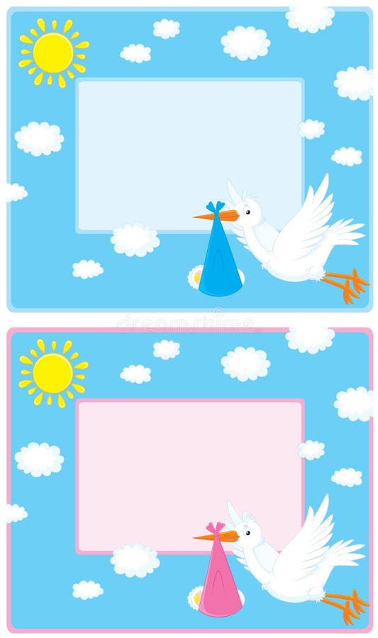 Stork with baby stock vector. Illustration of stork, animated - 198738