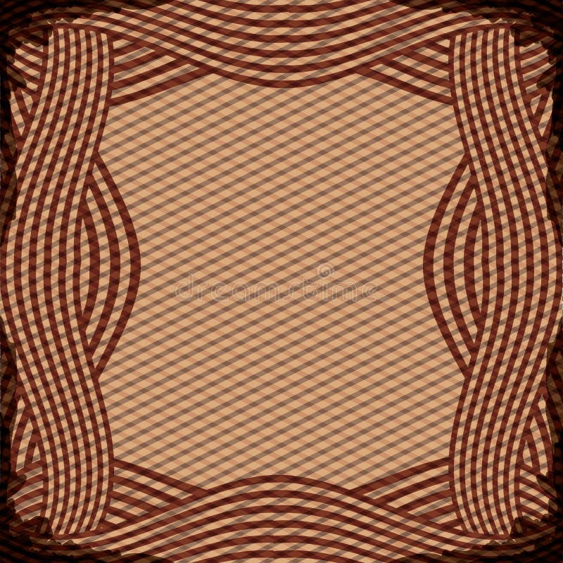 Border with Striped Lines in Brown Color Stock Illustration ...