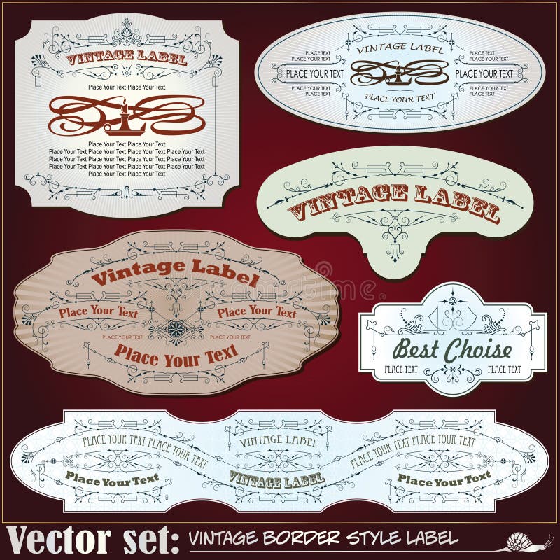 Border Style Labels on Different Topics Stock Vector - Illustration of ...