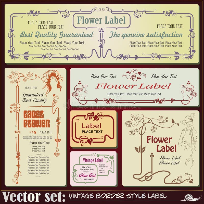 Border Style Labels on Different Topics Stock Vector - Illustration of ...