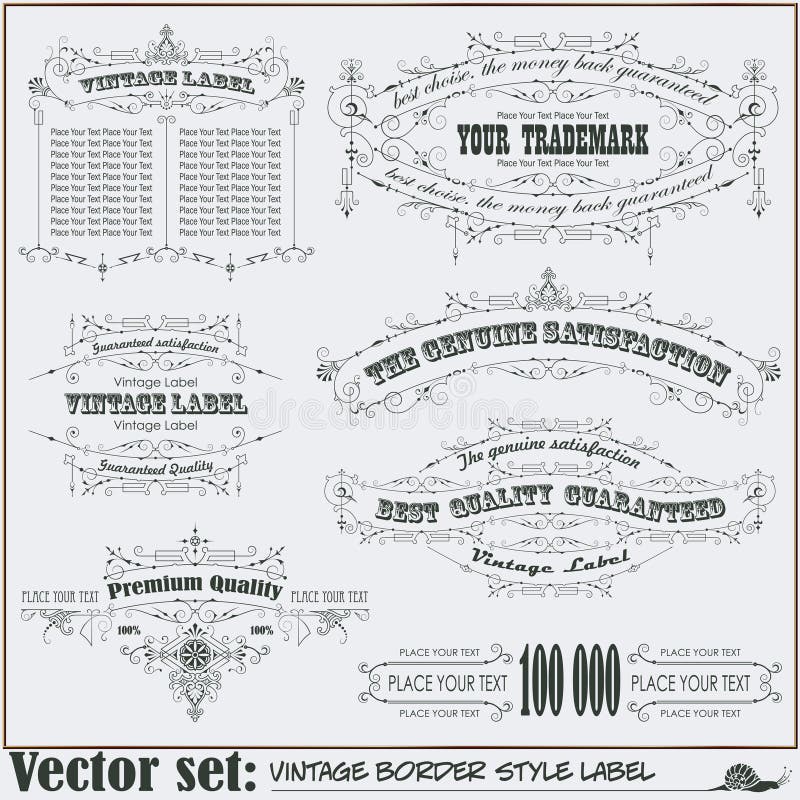 Border Style Labels on Different Topics Stock Vector - Illustration of ...