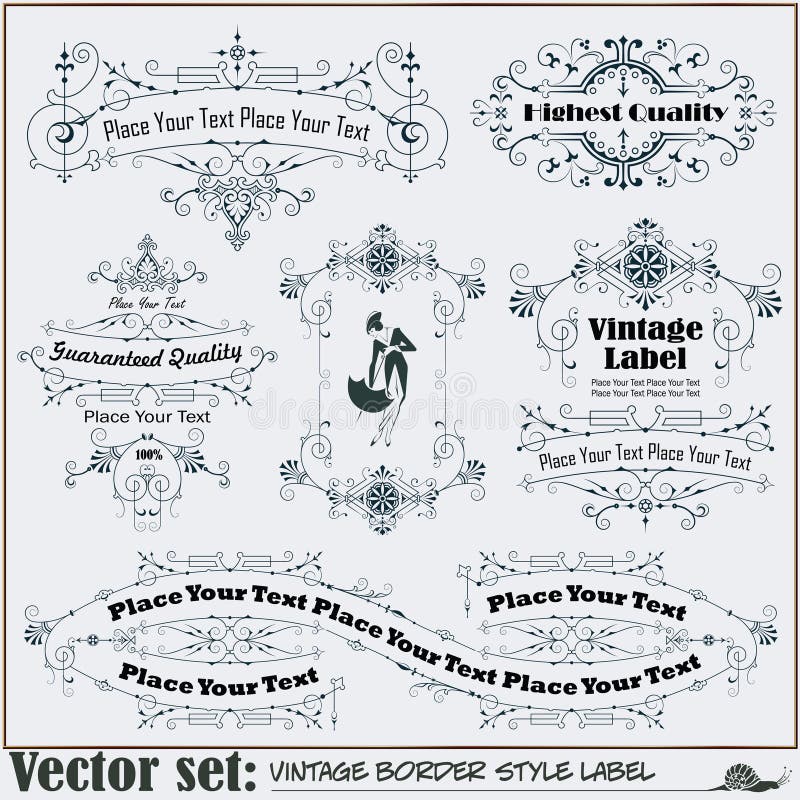 Border Style Labels on Different Topics Stock Vector - Illustration of ...