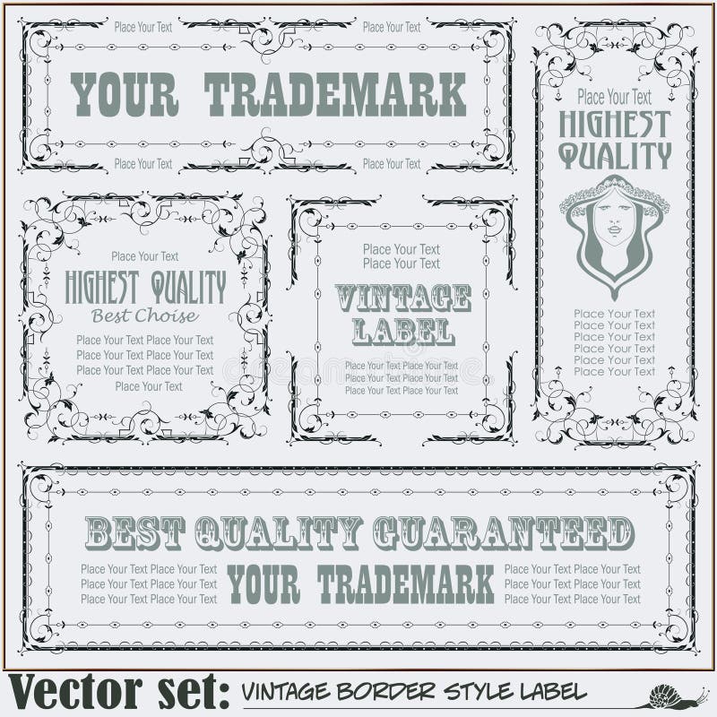 Border Style Labels on Different Topics Stock Vector - Illustration of ...