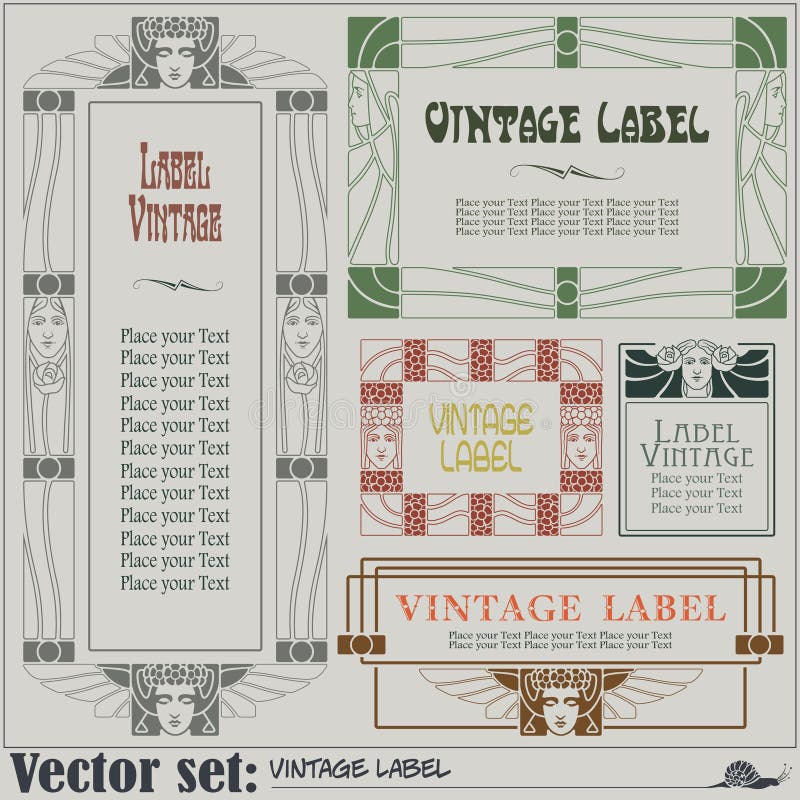 Border Style Labels on Different Topics Stock Vector - Illustration of ...