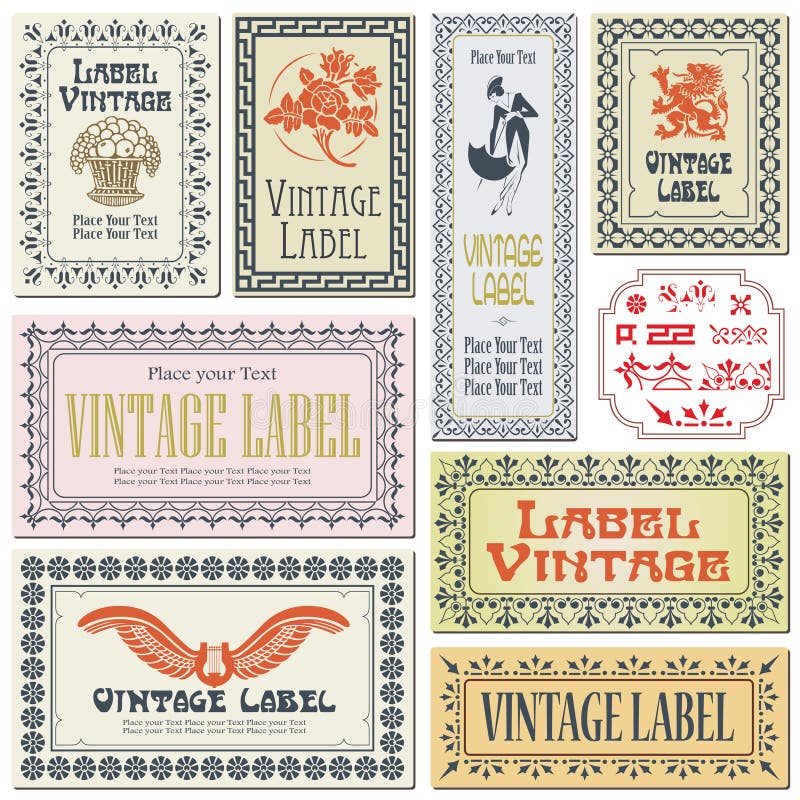 Border Style Labels on Different Versions on the Basis of Brushe Stock ...