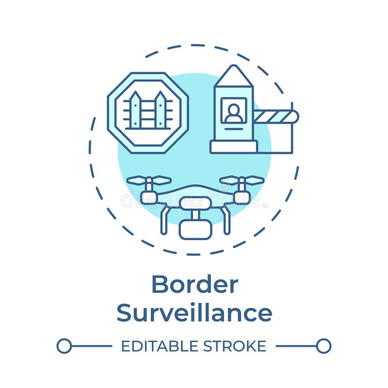 Border Surveillance Soft Blue Concept Icon Stock Vector - Illustration ...