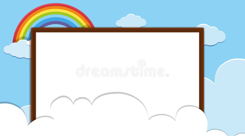 Border Template with Blue Sky in Background Stock Illustration ...