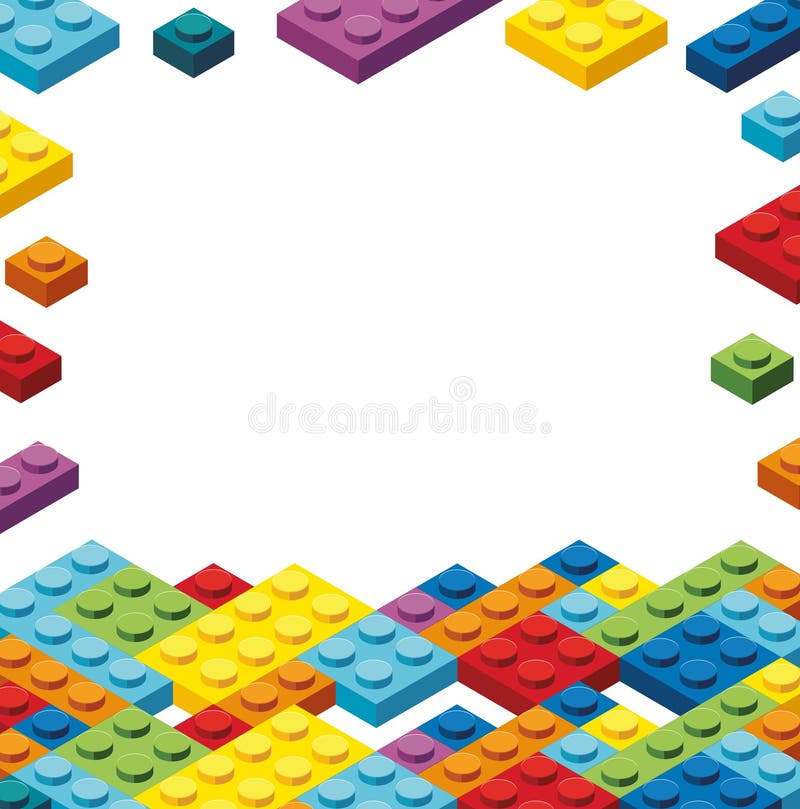 Border Template with Colorful Blocks Stock Vector - Illustration of ...