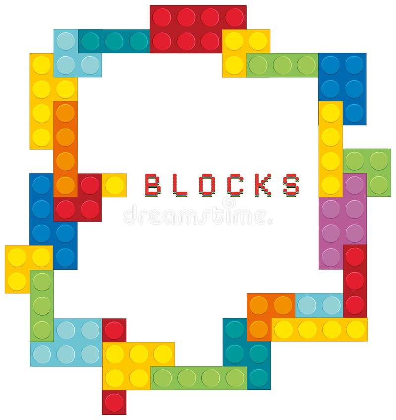 Border Template with Colorful Blocks Stock Vector - Illustration of ...