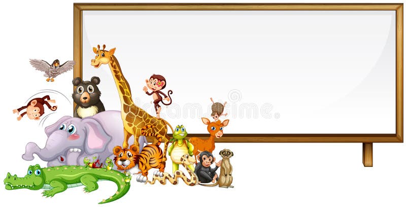 Border Template with Cute Animals Stock Vector - Illustration of ...