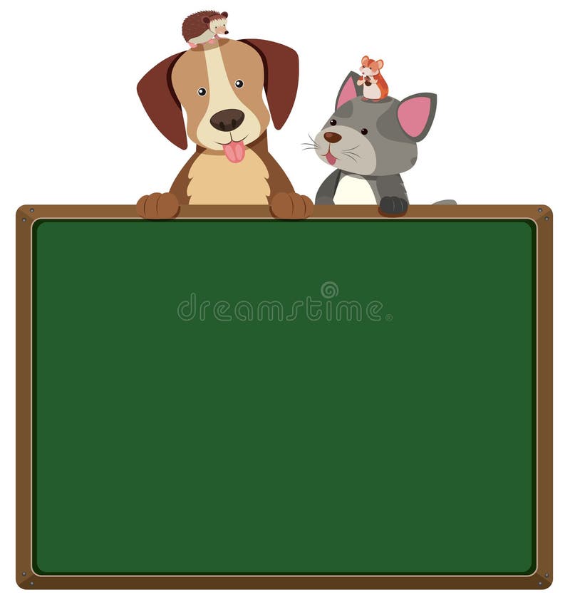 Border Template with Cute Pets Stock Vector - Illustration of design ...