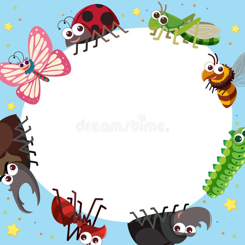 Border Template with Different Types of Bugs Stock Vector ...