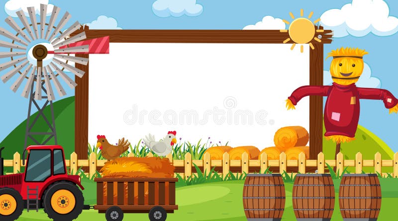 Border Template with Farm Scene in Background Stock Illustration ...