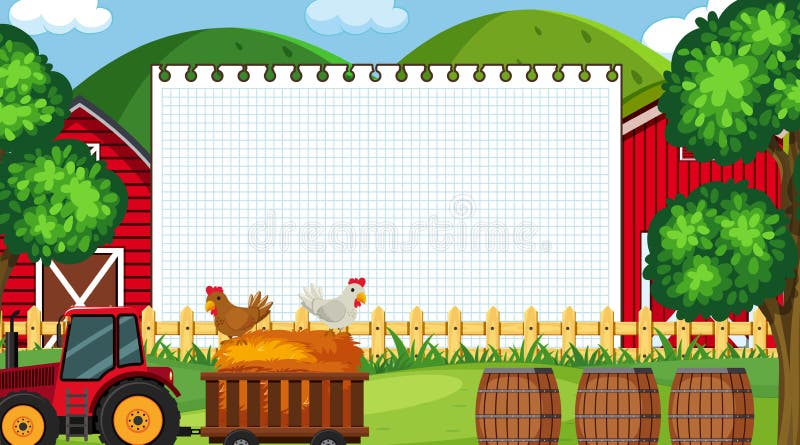 Border Template with Farm Scene in Background Stock Vector ...