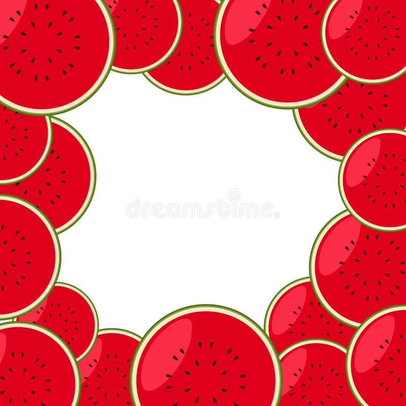 Watermelon border stock vector. Illustration of bitten - 16199130