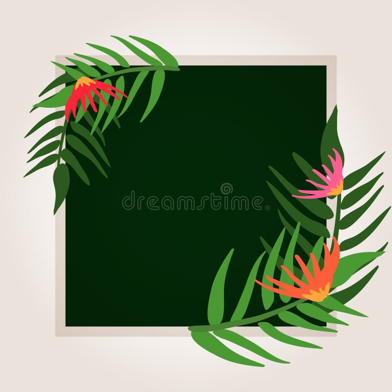 Border Template with Green Leaves on Board Stock Vector - Illustration ... Border Template with Green Leaves on Board Stock Vector - Illustration ...